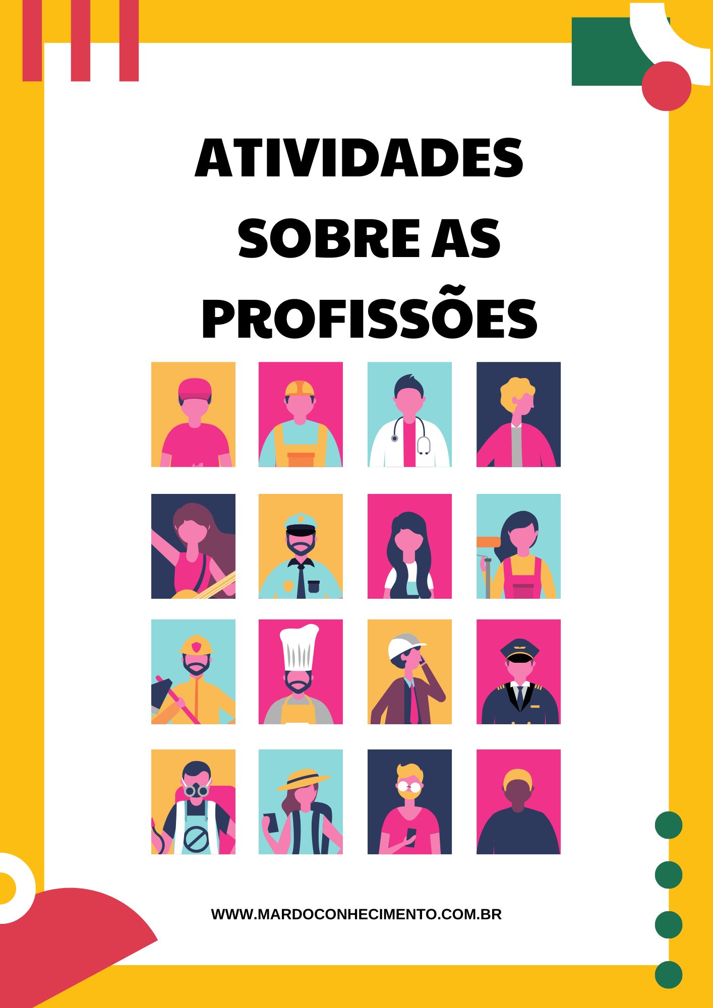 Atividades sobre as Profissões – mardoconhecimento.com.br